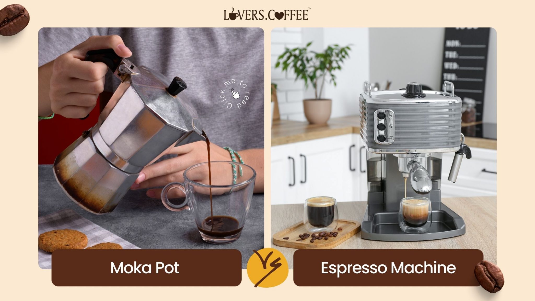 Moka pot vs Espresso machine - Coffee Lovers
